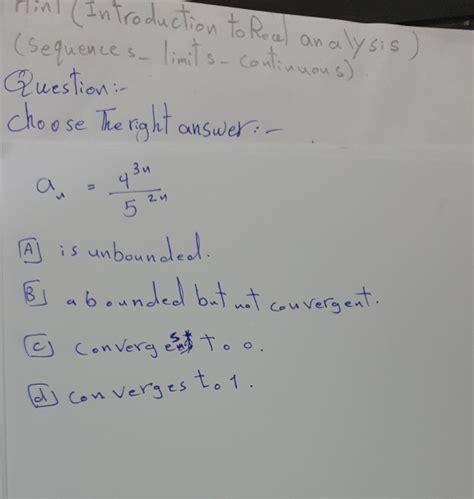 solved hint introduction to recal analysis sequences
