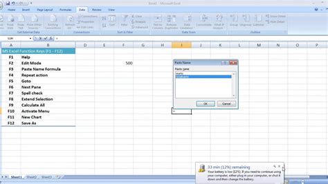 excel for beginners lecture 3 function keys youtube