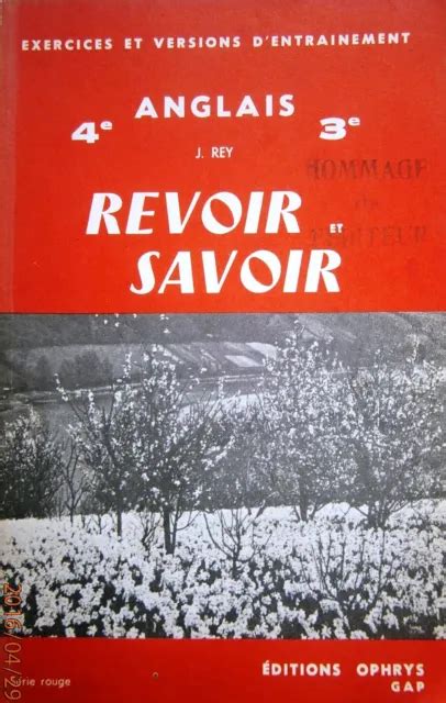 REVOIR ET SAVOIR Exercices Et Versions D Entrainement 4e Quatri Me