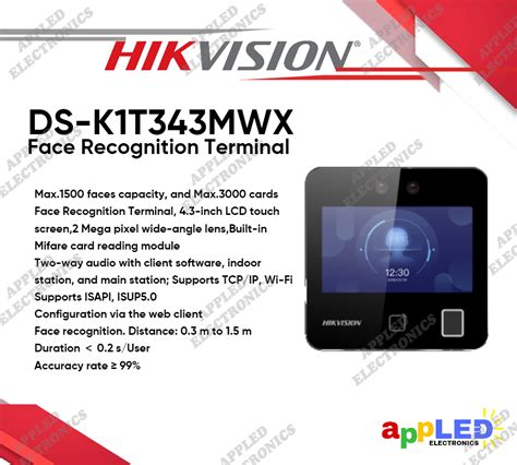 Hikvision Ds K T Mwx Face Recognition Terminal With Access Control