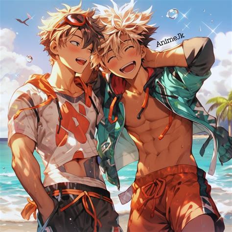 Midorya Izuku And Katsuki Bakugo By Animejk Anime People Cute Anime