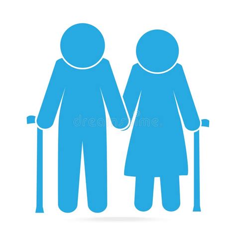 Symbole Plus âgé Icône De Personnes âgées Ligne Simple Icône