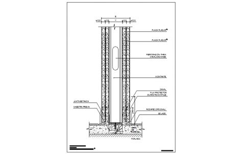 Column Construction Detail Drawing In Dwg File