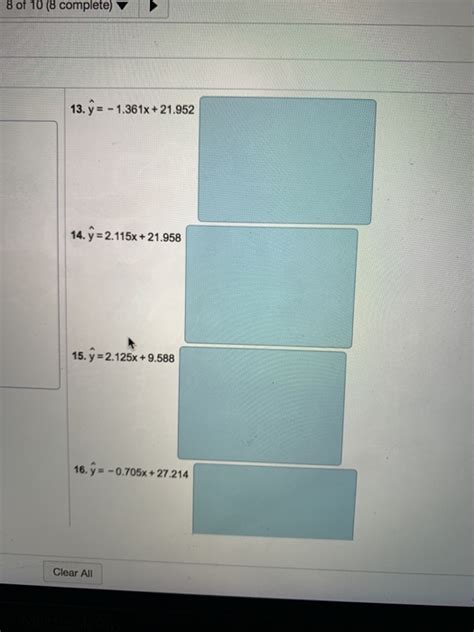 Solved Match The Regression Equation With The Appropriate Chegg Com