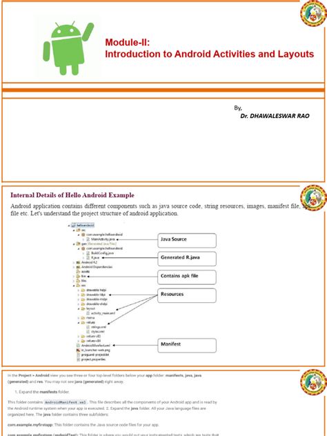 Module Iiintroduction To Android Activities And Layouts Pdf
