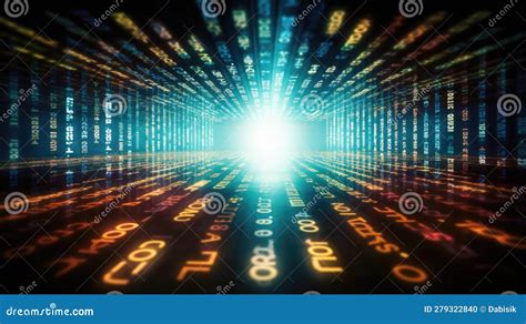 Futuristic Cyberspace With Binary Code Background Generative Ai Stock