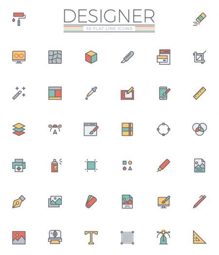 Freebie The Flat Line Designer Icon Set