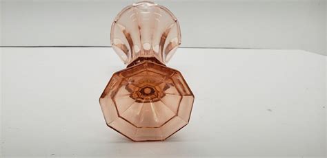 Fostoria Glass Pink Vase Virginia Pattern 7 Height Etsy