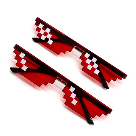 2022 재미 있는 모자이크 선글라스 깡패 디자인 생활 태양 안경 픽셀 블랙 레트로 게이머 로봇 선글라스 생일 파티 코스프레 호의 Aliexpress