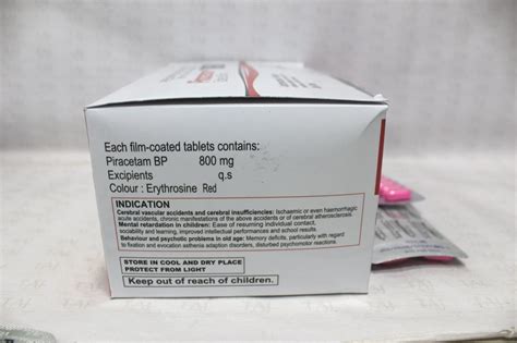 Piracetam Tablets 800mg FDA Manufacturer India, GMP Supplier