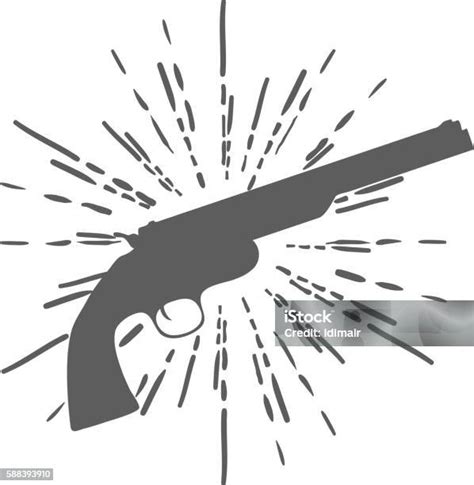 Revolver Gun Isolated On White Background Vector向量圖形及更多9mm 手槍圖片 9mm