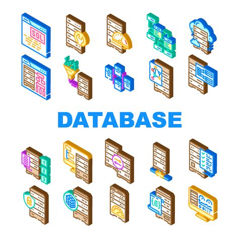 Database Administrator Computer Icons Set Vector Vector Art
