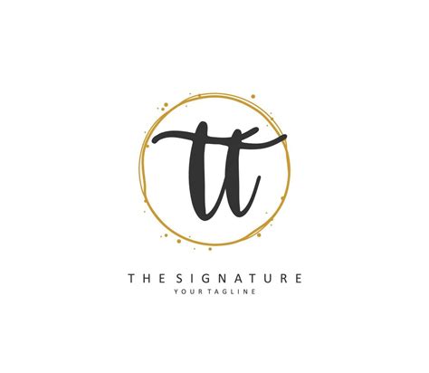 T Tt Initial Letter Handwriting And Signature Logo A Concept Handwriting Initial Logo With