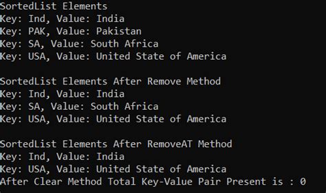 Non Generic Sortedlist Collection Class In C Dot Net Tutorials