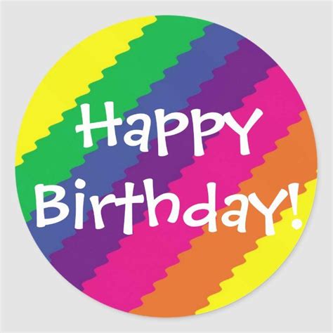 Happy Birthday Classic Round Sticker Zazzle Happy Birthday Free