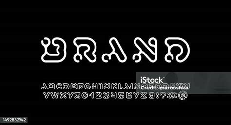 트렌디한 둥근 글꼴 창의적인 알파벳 대문자 라틴 문자 Az 및 아라비아 숫자 09 윤곽선 벡터 일러스트레이션 10eps 개념에 대한 스톡 벡터 아트 및 기타 이미지 Istock