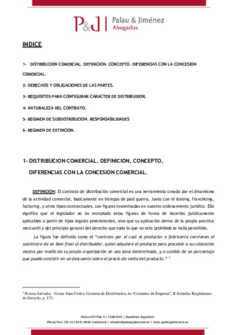 Modelo De Acuerdo De Distribución De Productos