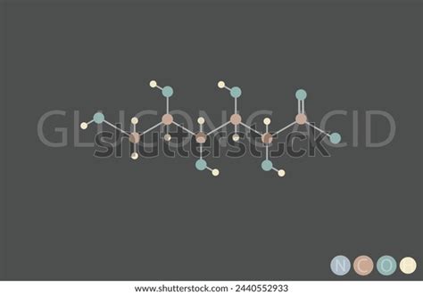 Gluconic Acid Molecular Skeletal Chemical Formula Stock Vector Royalty