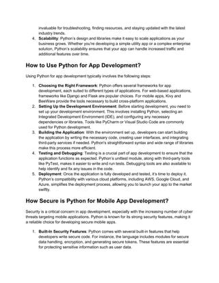 Python For Modern App Development A Detailed Guide Pdf