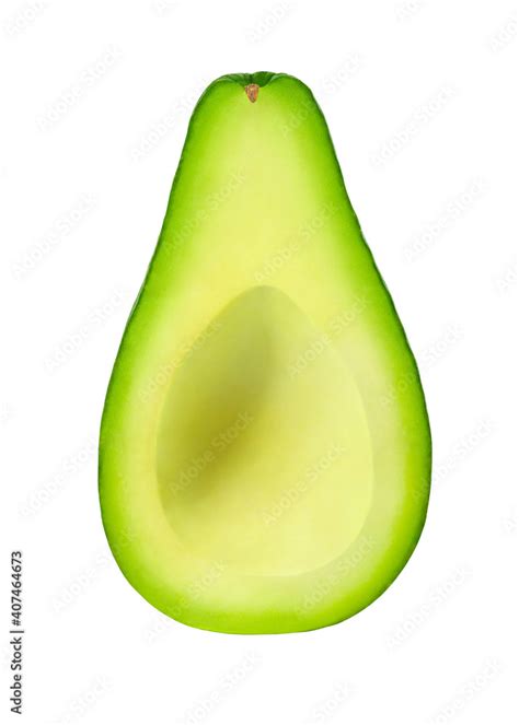Avocado One Cut The Middle Without Seed Isolated On A White Background