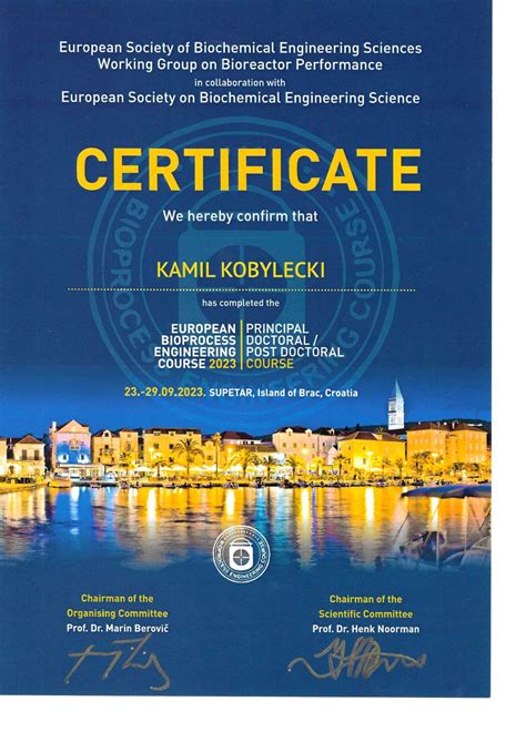 Kamil Kobyłecki On Linkedin Proud To Share That I`ve Finished European Bioprocessing Engineering