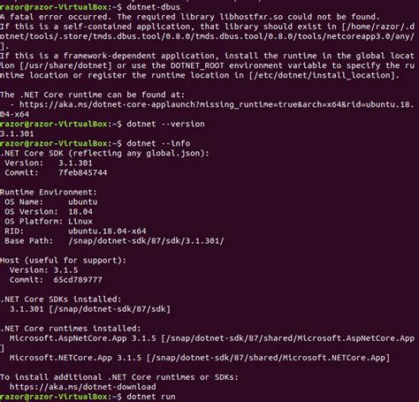 Dotnet Dbus Fails On Fresh Virtual Ubuntu Installation Missing