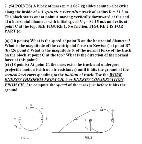 Solved 2 54 POINTS A Block Of Mass M 1 067 Kg Slides Chegg Com