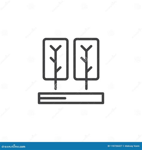 Growing Trees Outline Icon Stock Vector Illustration Of Graphics 110726427