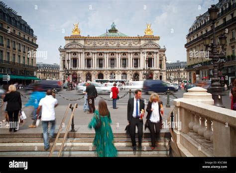 The Paris Opera Palais Garnier Place De Lopera Paris France Stock