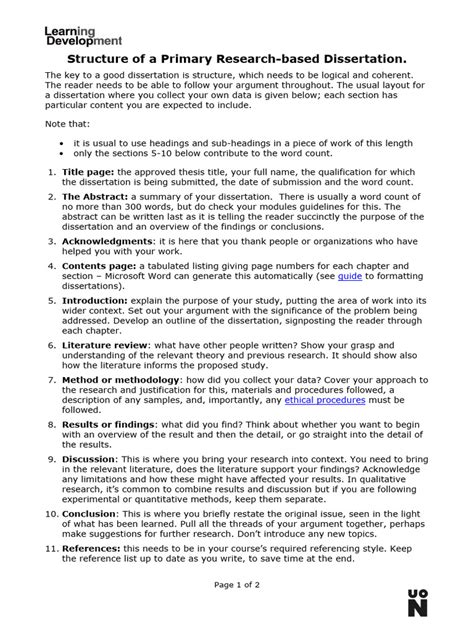 Trashed 1714825992 Structure Of A Primary Research Based Dissertation