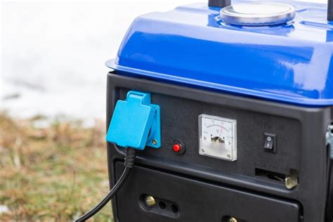 Premium Photo Close Up Of Working Gasoline Generator With Plugged In