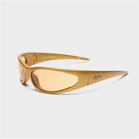 Phishing Gold Chrome Uni Sex Wrap Sunglasses Le Specs