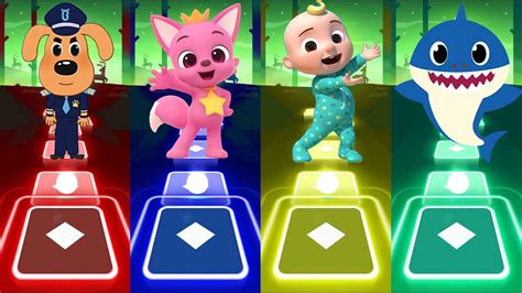 Sheriff Labrador Vs Pinkfong Vs Cocomelon Vs Baby Shark Tiles Hop Edm Rush YouTube