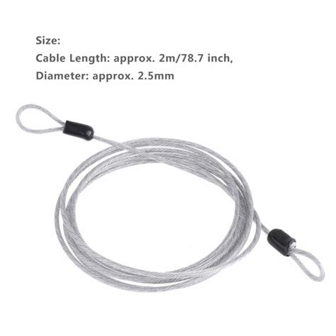 2pcs 2m Lock Wire Braided Steel Double Loop Security Anti Theft Coil
