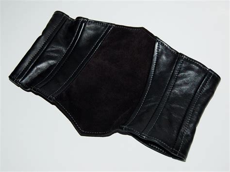 Genuine Leather Underbust Corset Belt Blackwomen Leather Accessories