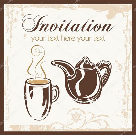 Clipart Tea Time Tea Time Party Invitation With Place For Your Text