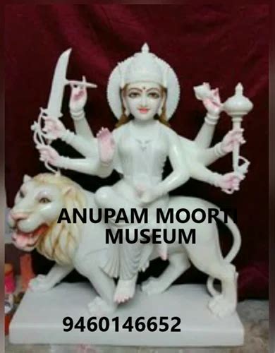 Multicolor Painted Durga Mata Marble Moorti Statue Packaging Type Box