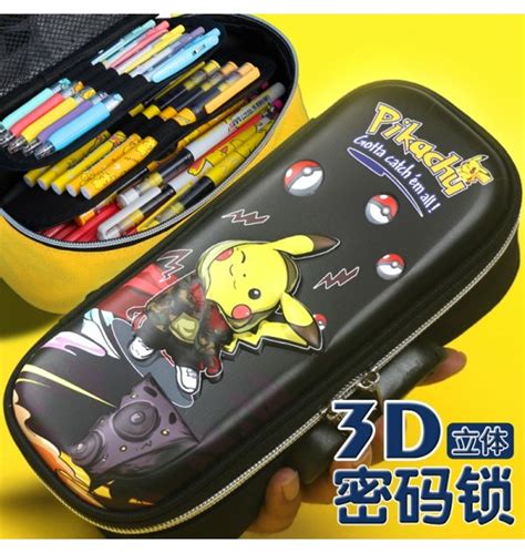 포켓몬스터 3d 입체 필통 파우치 필기구 피카츄 파이리 꼬부기 초등학생 티몬