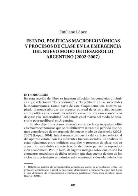 Pdf Estado PolÍticas Macroeconómicas Y Procesos De Clase Dokumen
