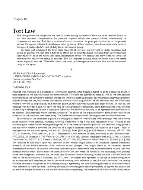 Tort Pdf Negligence Tort