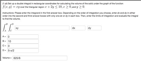 Solved Set Up A Double Integral In Rectangular Coordinates Chegg