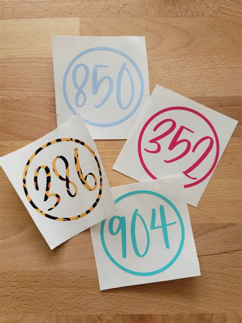 Custom Area Code Vinyl Decal Sticker Etsy