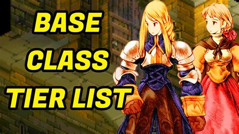 Final Fantasy Tactics Character And Base Class Tier List Youtube