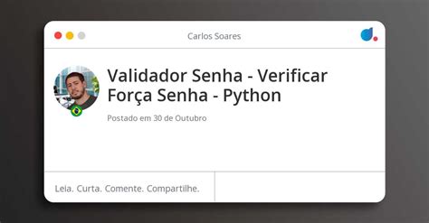 Validador Senha Verificar Força Senha Python