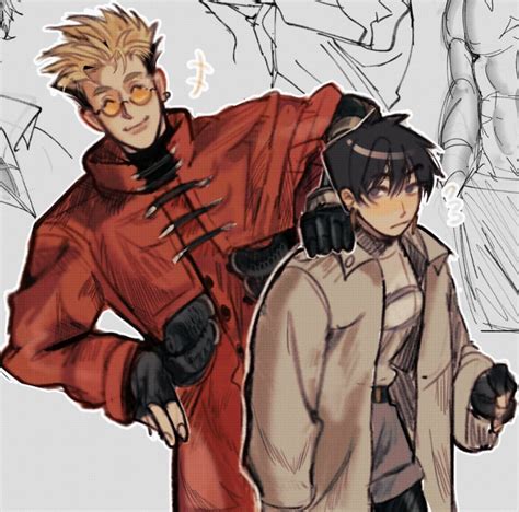 Vash The Stampede And Meryl Stryfe Trigun And 1 More Drawn By To 0fu