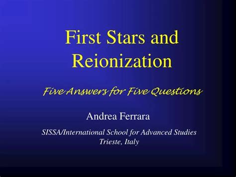 Ppt First Stars And Reionization Powerpoint Presentation Free Download Id4692948