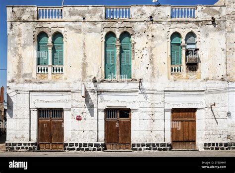 Local Red Sea Style Architecture Street In Central Massawa Old Town