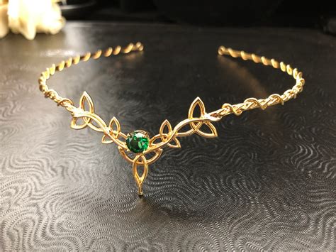 Celtic Knot Wedding Tiara With 24k Goldplating Sterling Etsy