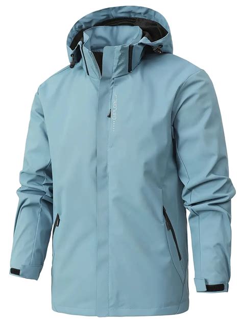 Mens Lightweight Waterproof Rain Jacket Hooded Shell Temu
