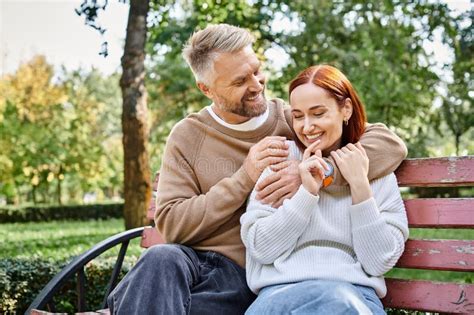 Adult Loving Couple In Casual Attire Stock Image Image Of Intimate